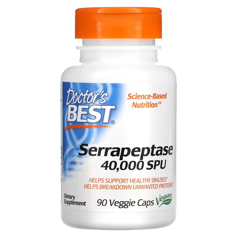 Серрапептаза Doctor's Best Serrapeptase 40000 SPU, 90 капсул купить в ...