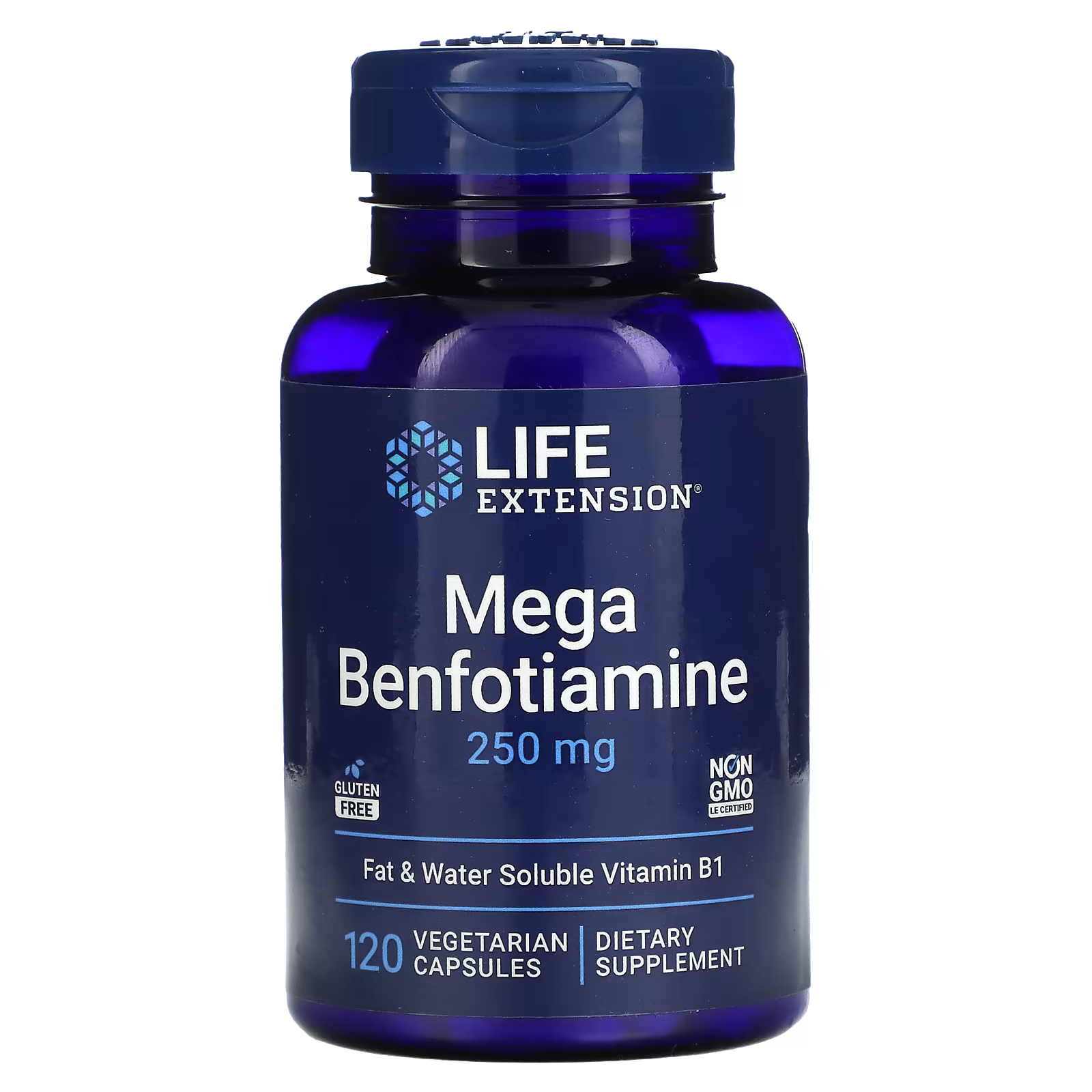Мега-бенфотиамин Life Extension Mega Benfotiamine, 250 мг, 120 капсул ...