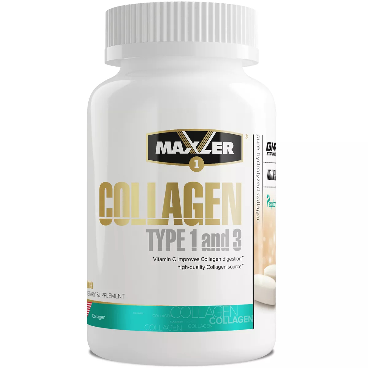 Гидролизованный коллаген 1 и 3 тип + Витамин С, Maxler Collagen type 1 ...